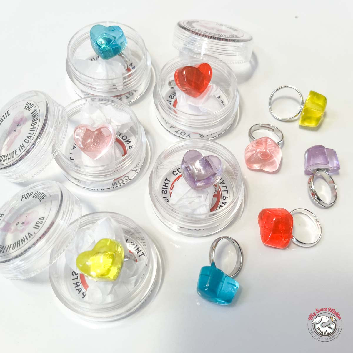 Cute Heart Kids Rings – My Sweet Muffin