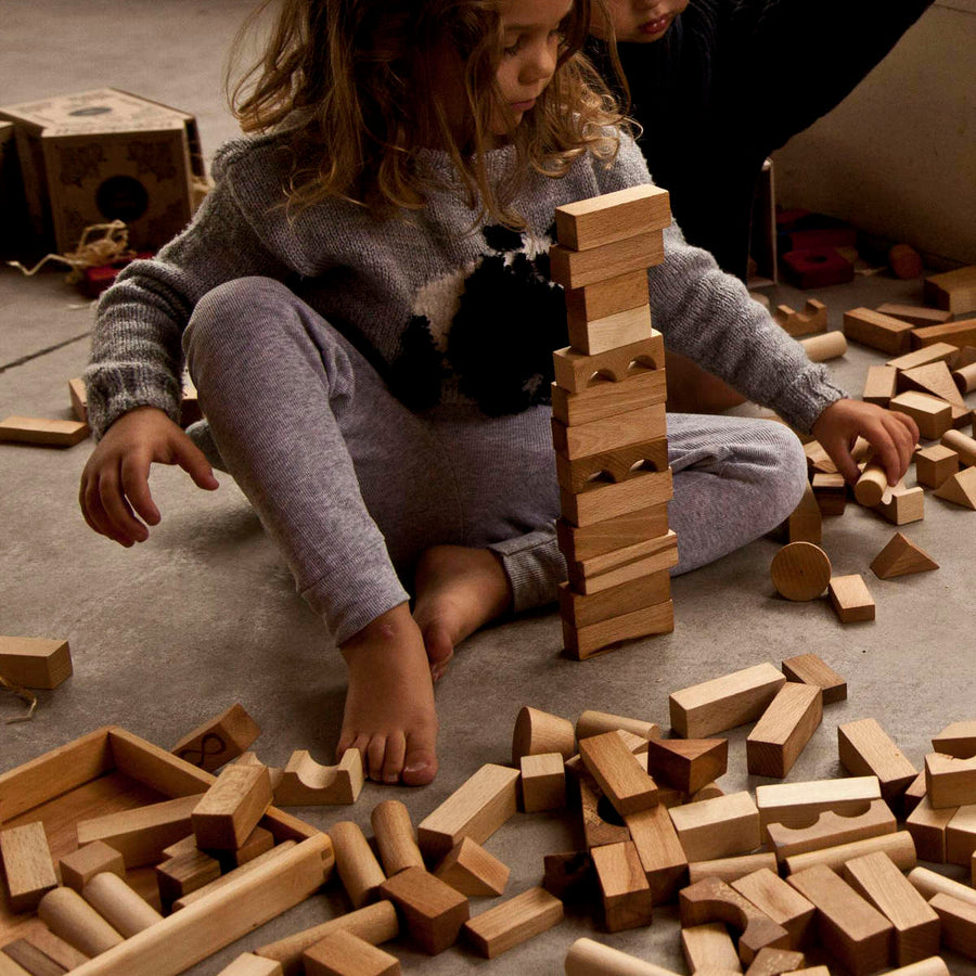 Wooden Story Natural Blocks in Sack, 100pcs – My Sweet Muffin